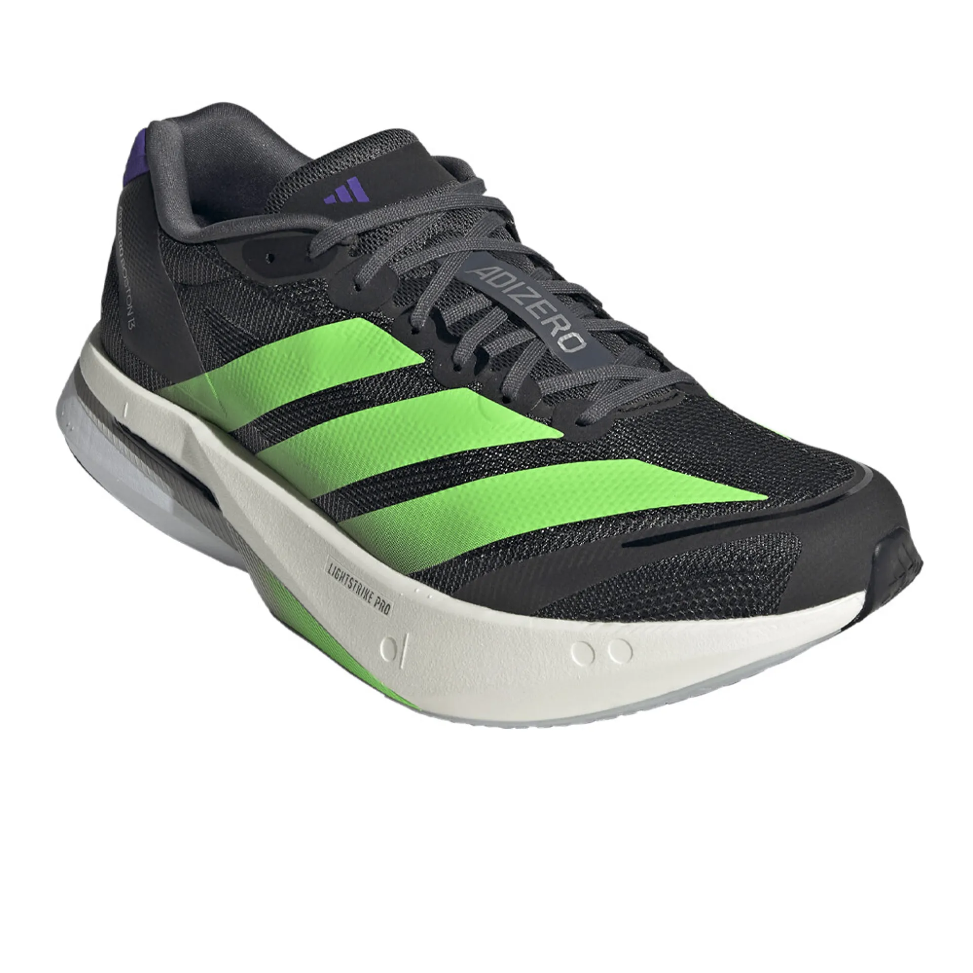 Adidas Adizero Boston 13 Men's Running Shoes - Core Black Lime